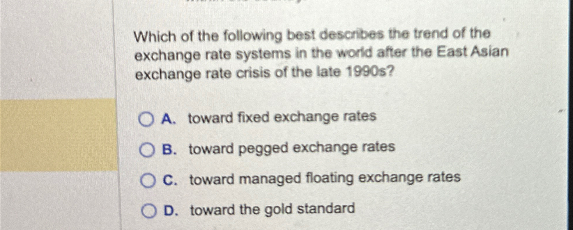 Solved Which of the following best describes the trend of | Chegg.com