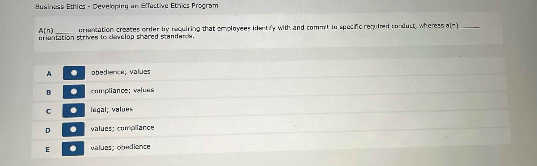 Solved Business Ethics - ﻿Developing an Effective Ethics | Chegg.com