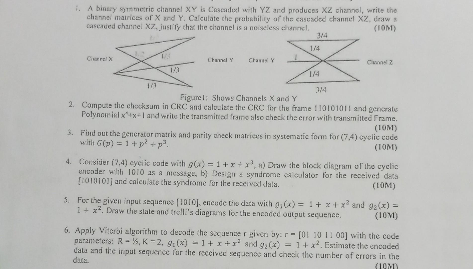 Solved Subject: Information Theory and coding Please send me | Chegg.com