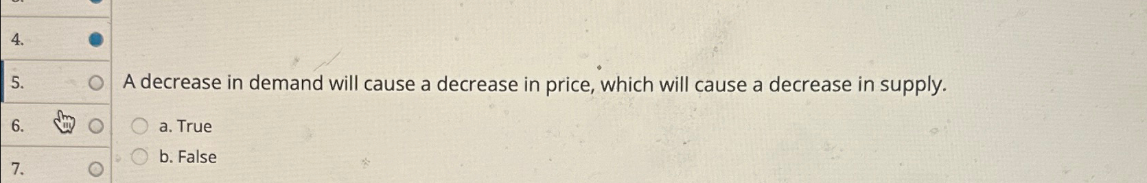 Solved A Decrease In Demand Will Cause A Decrease In Price Chegg