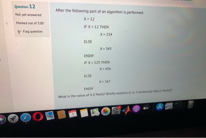 Solved [10 x 3 mark Question 11 16 Not yet answered Marked | Chegg.com