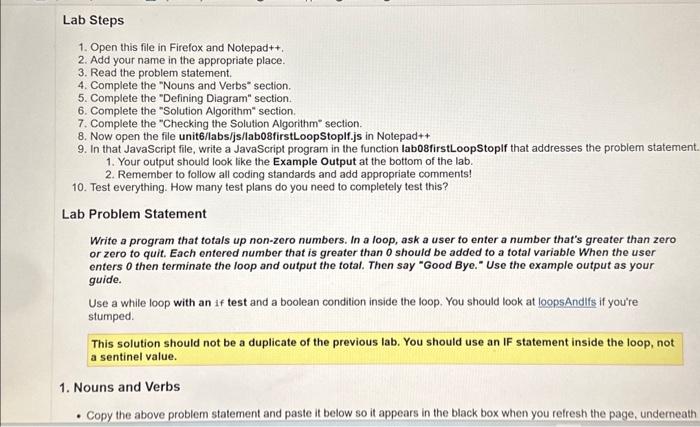 Solved Lab Steps 1. Open this file in Firefox and Notepad+t. | Chegg.com