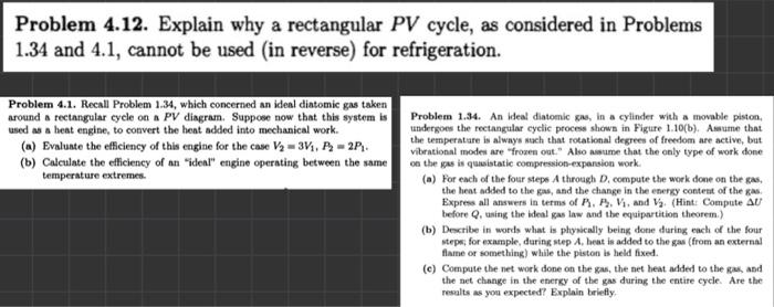 Problem 4.12. Explain why a rectangular PV cycle, as | Chegg.com