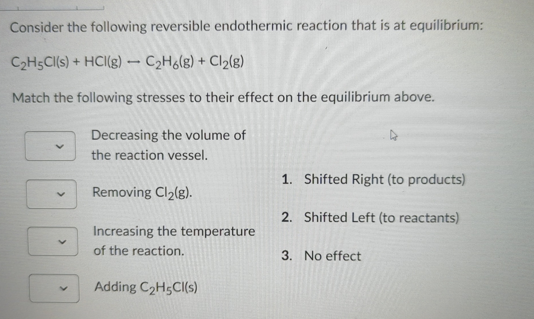 High Quality SOLUTION Consider the following reversible endothermic | Chegg.com