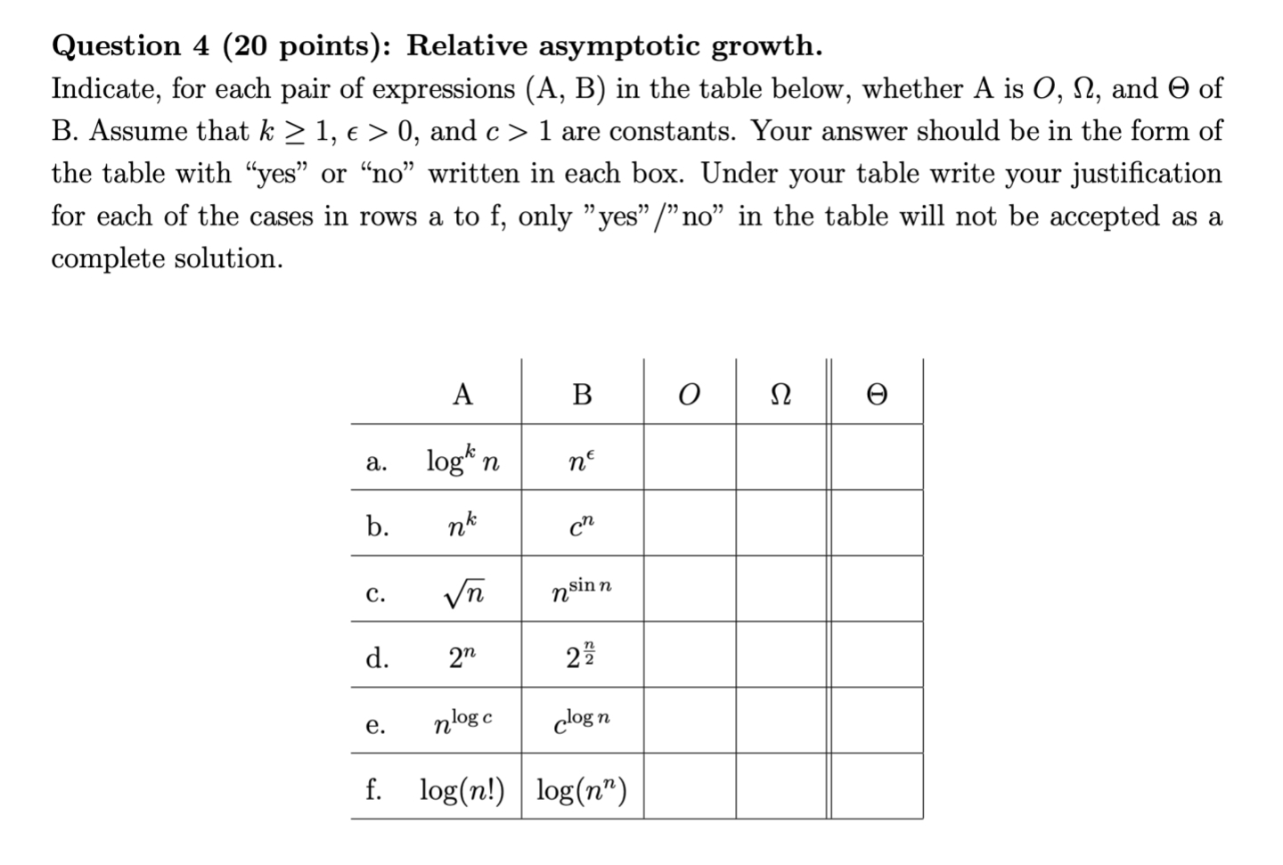 Solved Question 4 ( 20 ﻿points): Relative asymptotic | Chegg.com