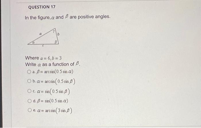 Solved QUESTION 20 Use the formula asin Be+bcos Be= Va? +62 | Chegg.com