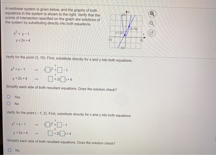 Solved Ау A nonlinear system is given below, and the graphs | Chegg.com