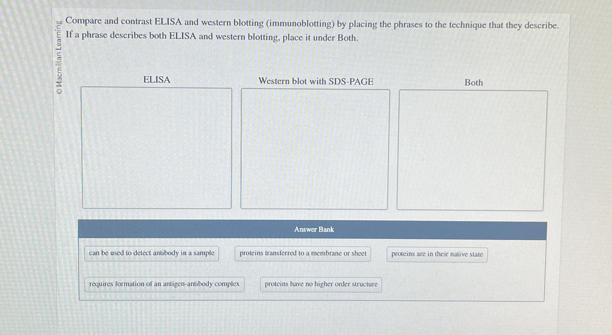 Solved Compare and contrast ELISA and western blotting | Chegg.com