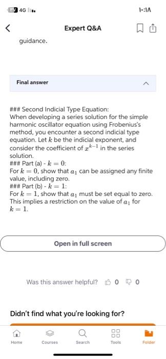 Solved \#\#\# Second Indicial Type Equation: When developing | Chegg.com