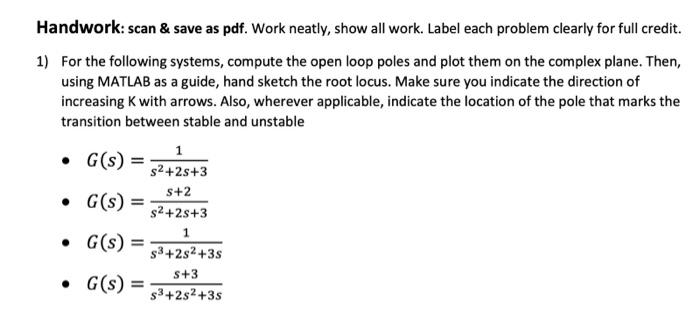 Solved Handwork: scan & save as pdf. Work neatly, show all | Chegg.com