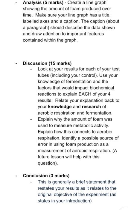 SBI4U 2021 Metabolism in Yeast Design an experiment | Chegg.com
