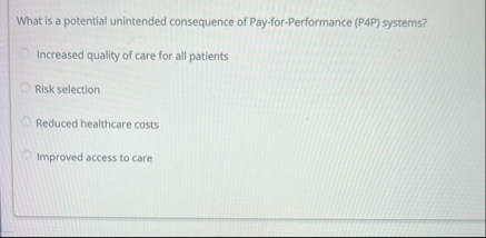 Solved What is a potential unintended consequence of | Chegg.com