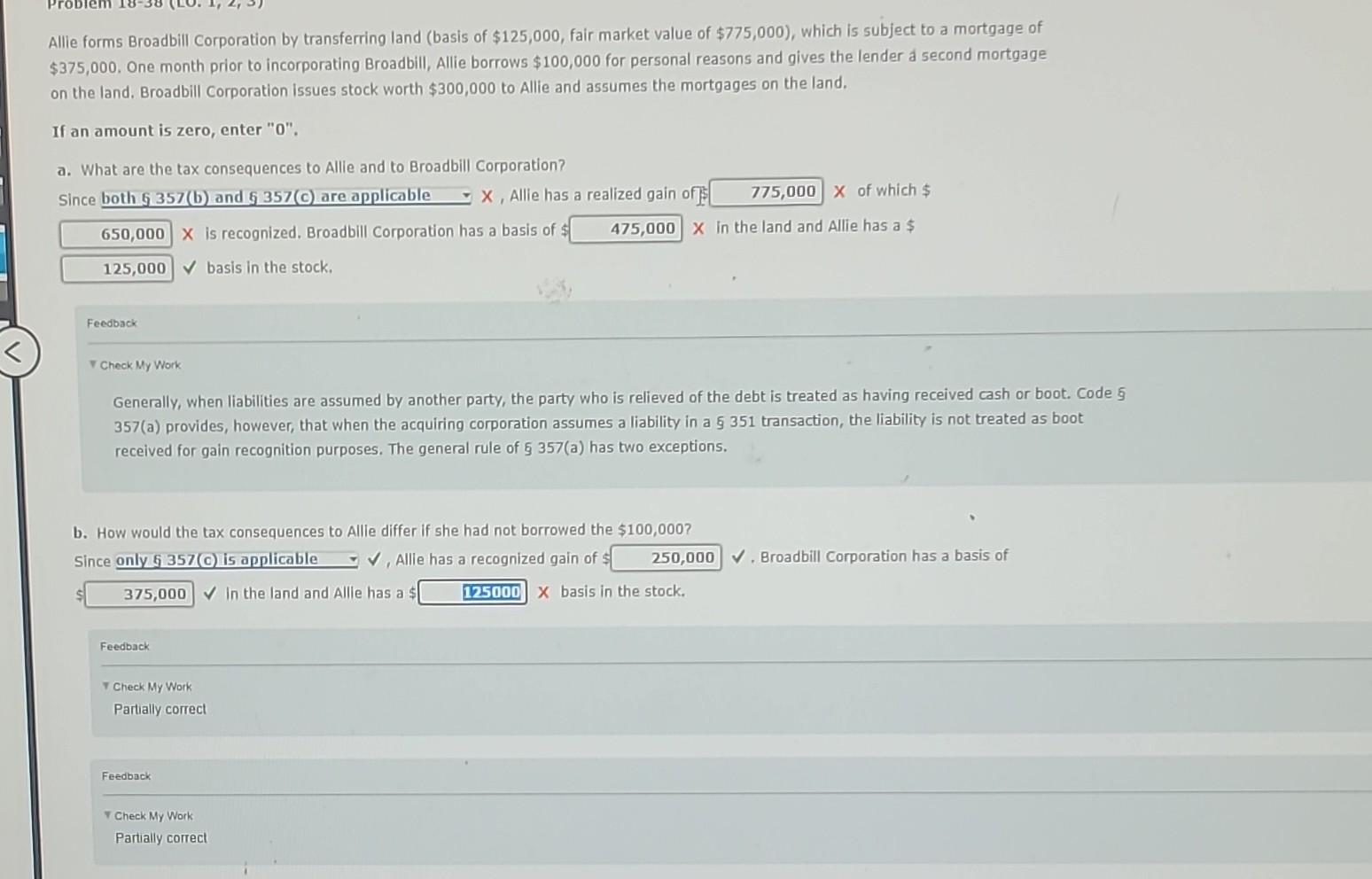 Solved Allie forms Broadbill Corporation by transferring | Chegg.com