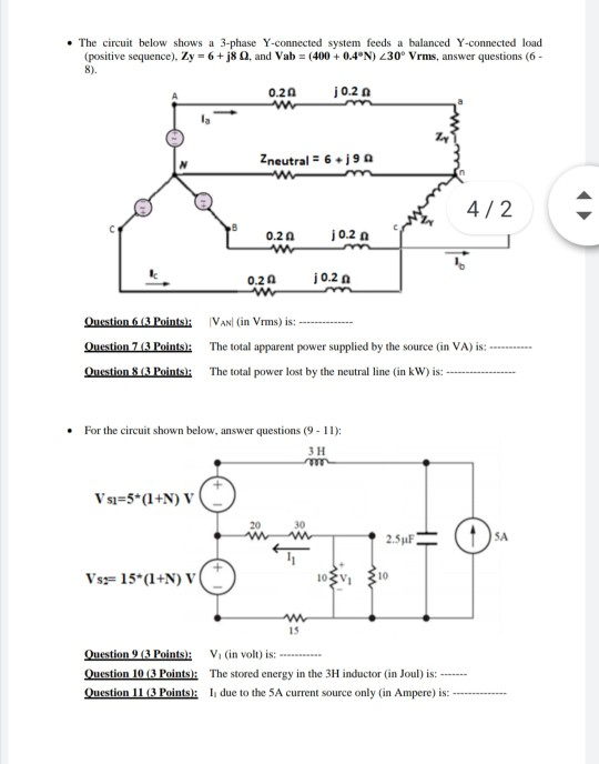 Solved • The circuit below shows a 3-phase Y-connected | Chegg.com