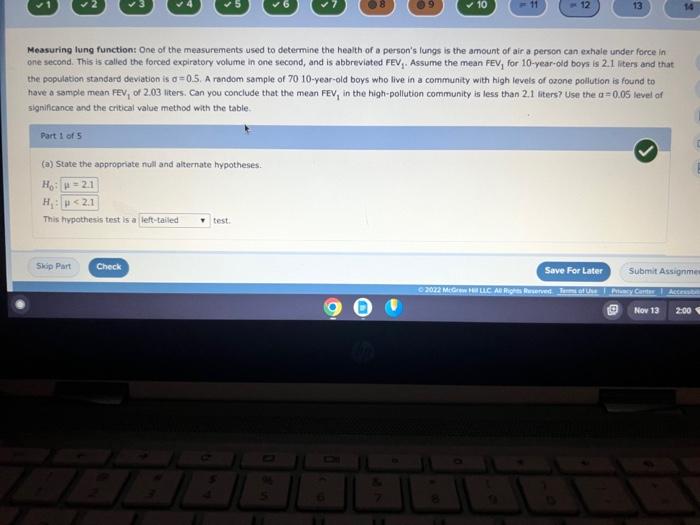 Solved Measuring fung function: One of the measurements used | Chegg.com