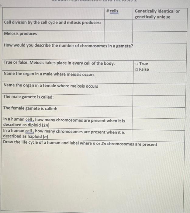 Solved \begin{tabular}{|l|l|l|} \hline & # cells & | Chegg.com