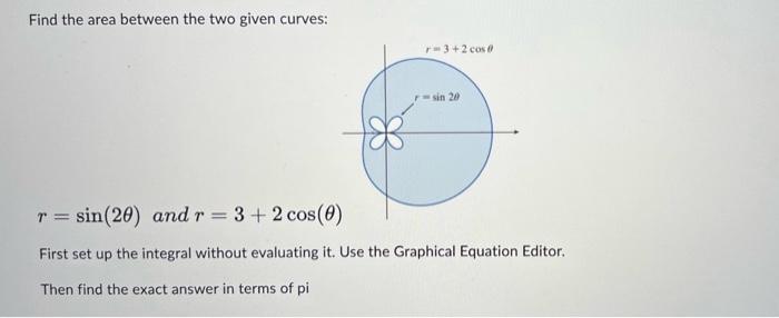 Solved Find the area between the two given curves: r=sin(2θ) | Chegg.com