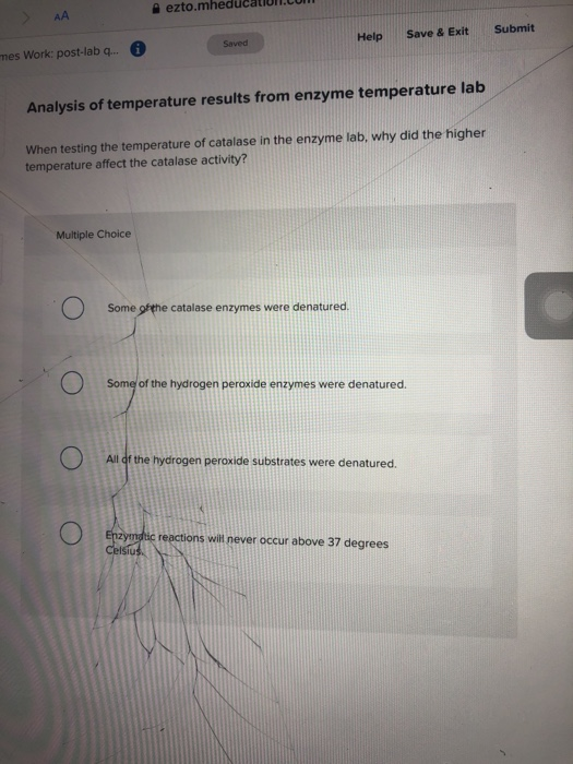 Solved ezto.mhed AA Help Submit Save & Exit Saved mes Work: | Chegg.com