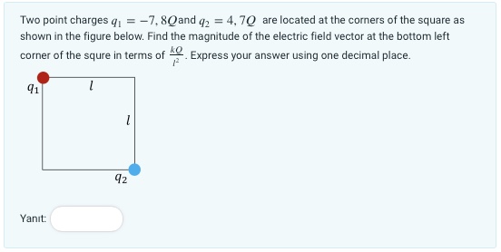Solved Two point charges q1=-7,8Q ﻿and q2=4,7Q ﻿are located | Chegg.com