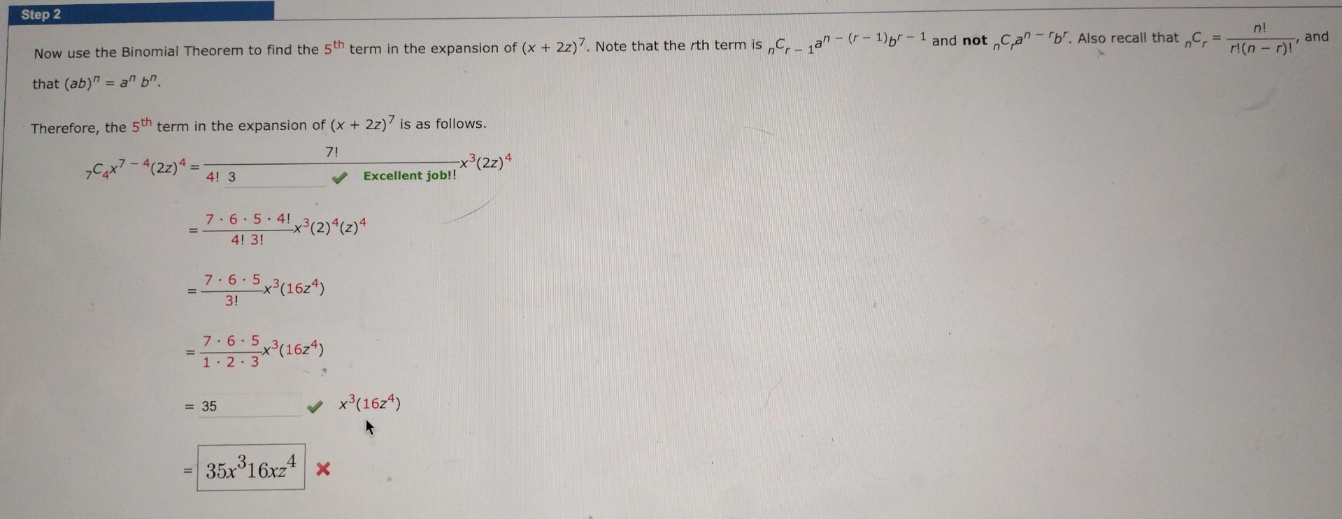 Solved Now use the Binomial Theorem to find the 5th term in | Chegg.com