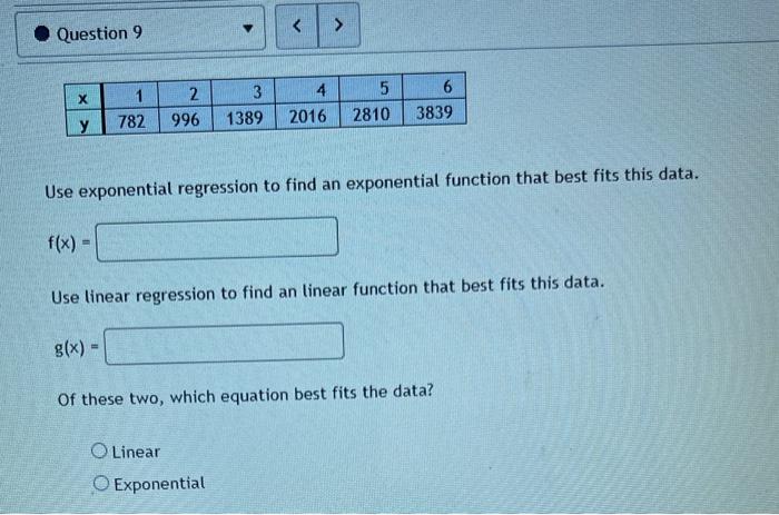 Solved Use exponential regression to find an exponential | Chegg.com