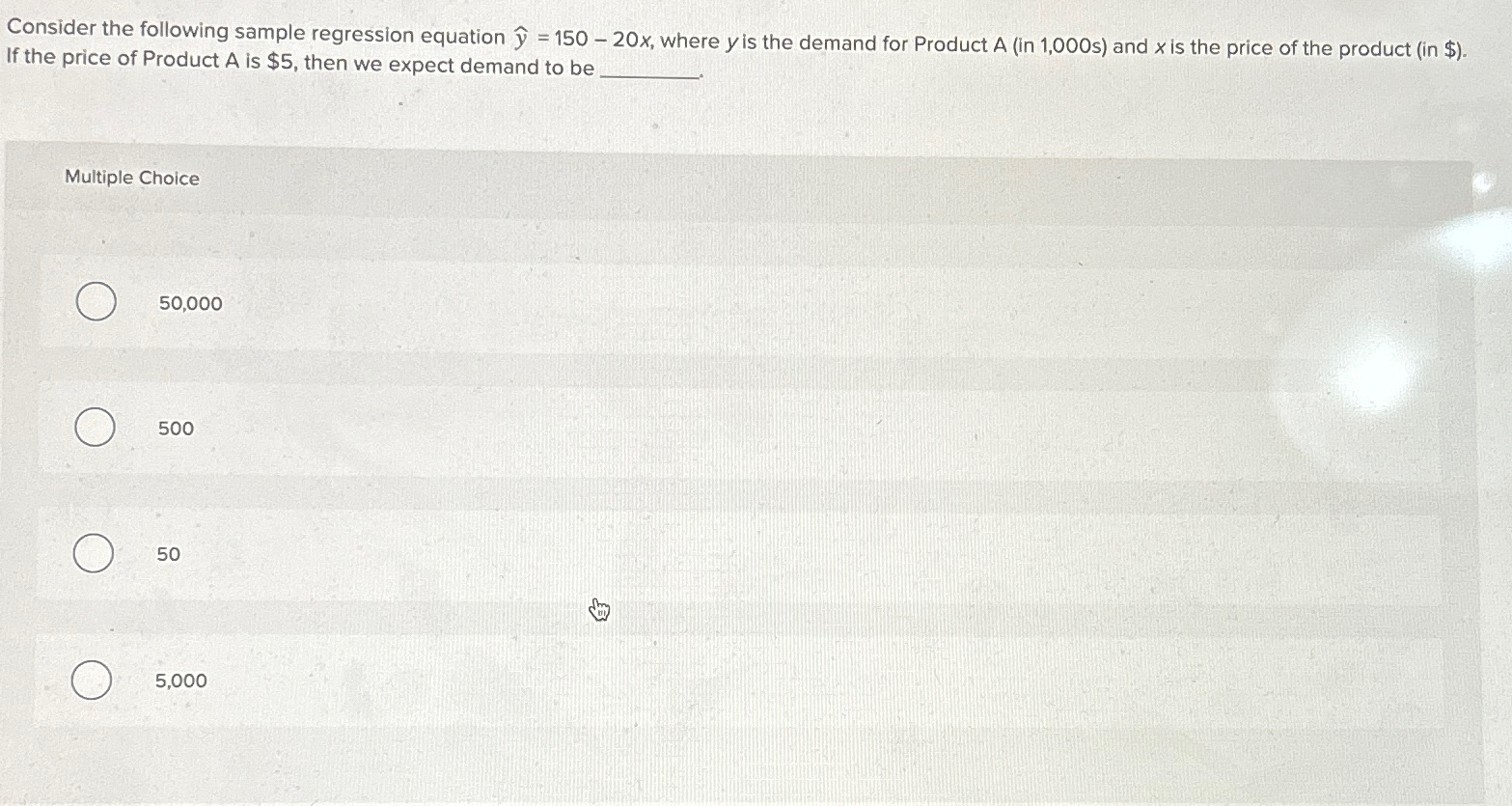 Solved Consider the following sample regression equation | Chegg.com