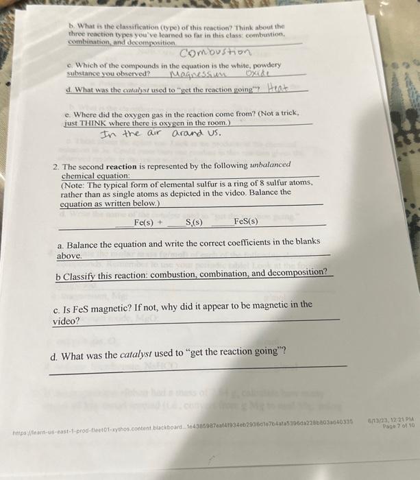 Solved b. What is the elassification (type) of this | Chegg.com