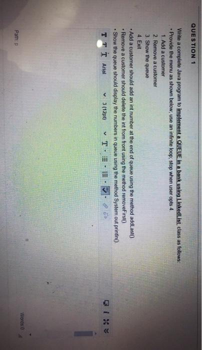 Solved QUESTION 1 Write a complete Java program to implement | Chegg.com