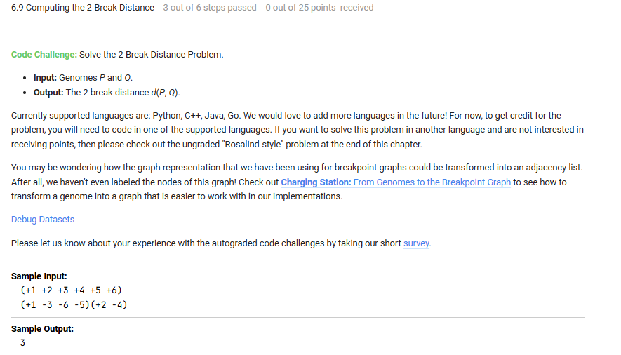 Solved Code Challenge: Solve the 2-Break Distance | Chegg.com