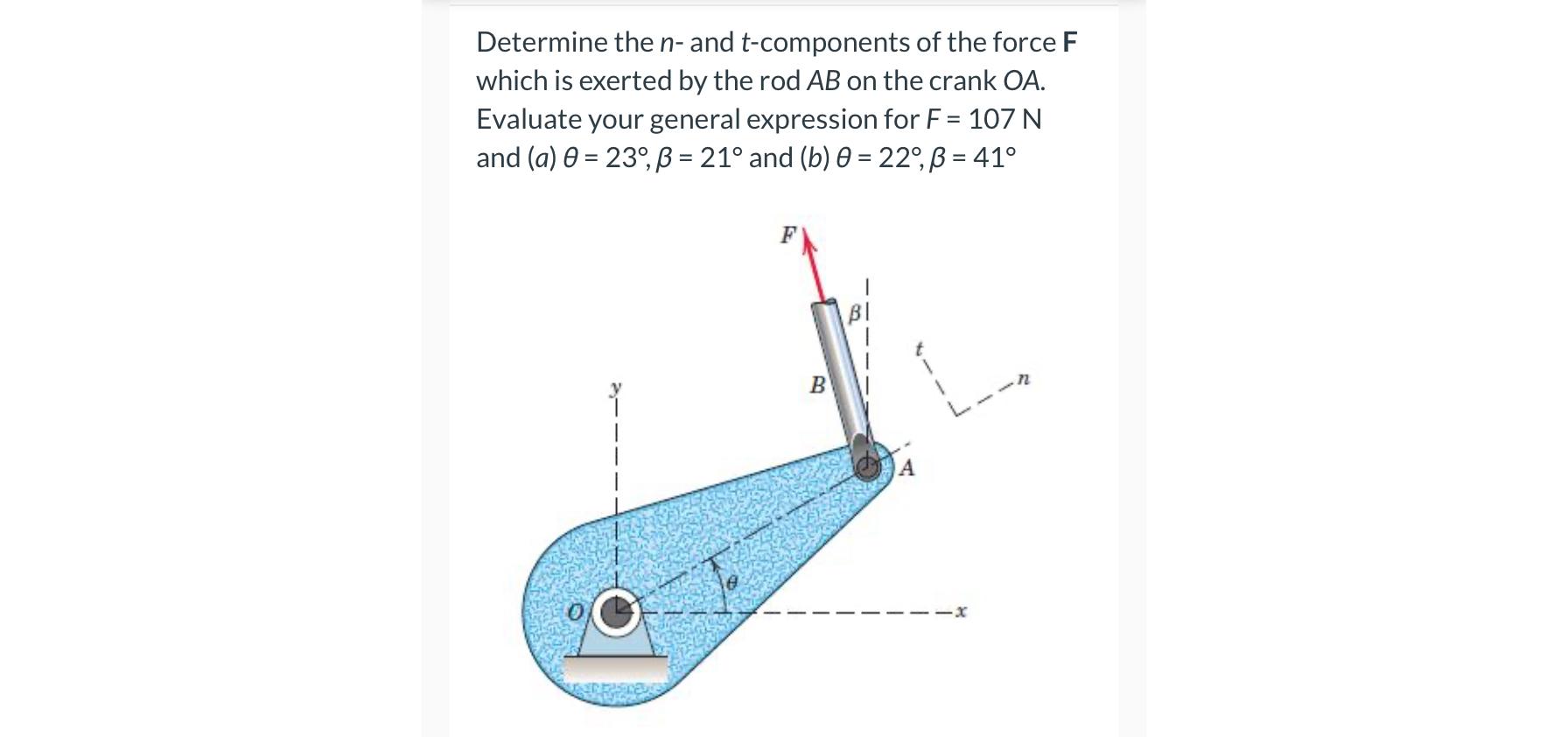 Solved Determine the n - and t-components of the force F | Chegg.com
