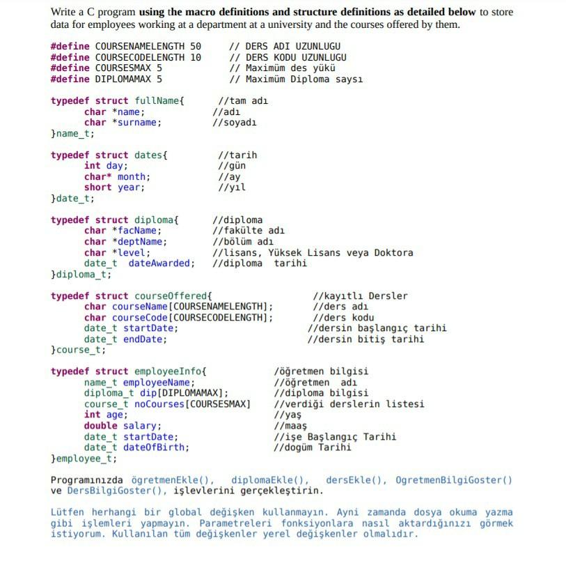 Solved Write a C program using the macro definitions and | Chegg.com