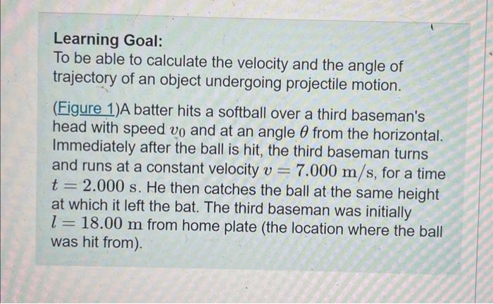 Solved Part A - Initial velocity of the softball Find v0. | Chegg.com