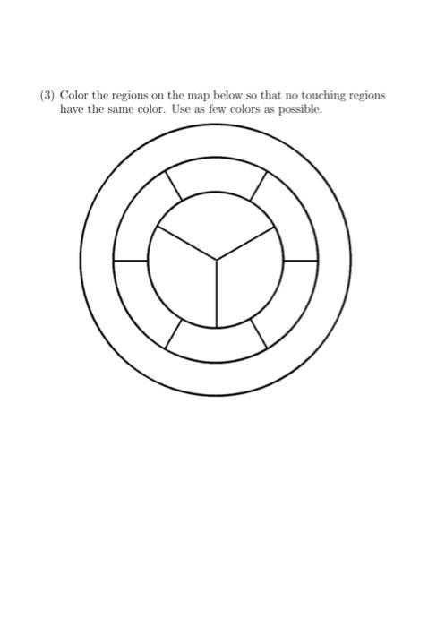 Solved (3) Color the regions on the map below so that no | Chegg.com
