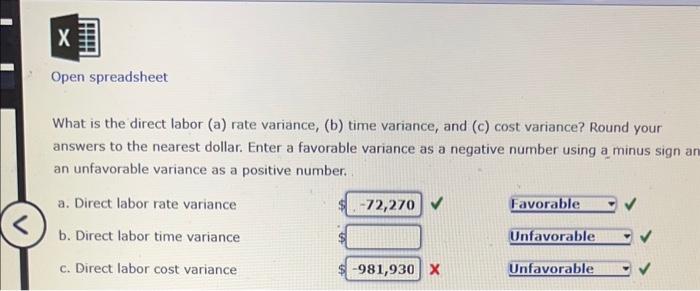 Solved What is the direct labor (a) rate variance, (b) time | Chegg.com