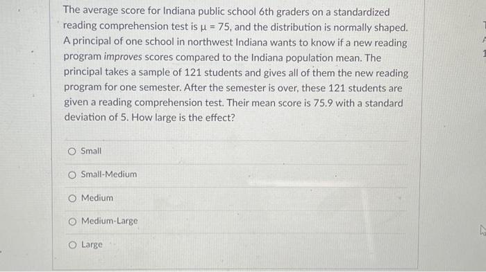 Solved The average score for Indiana public school 6 th | Chegg.com