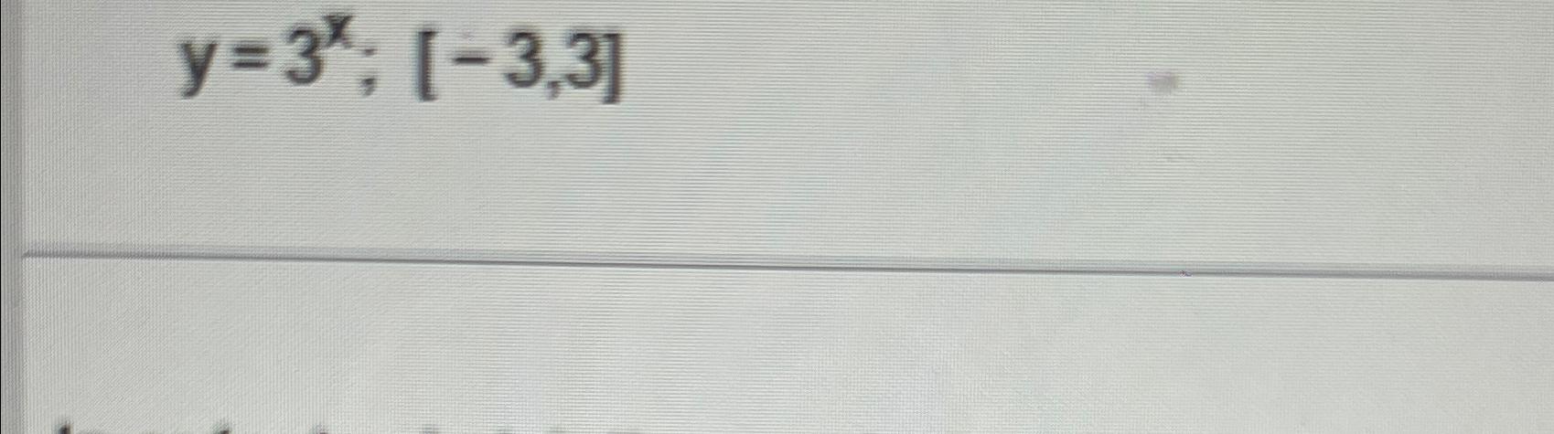 Solved y=3x;[-3,3]Find the ycoordinate for x=-1 | Chegg.com