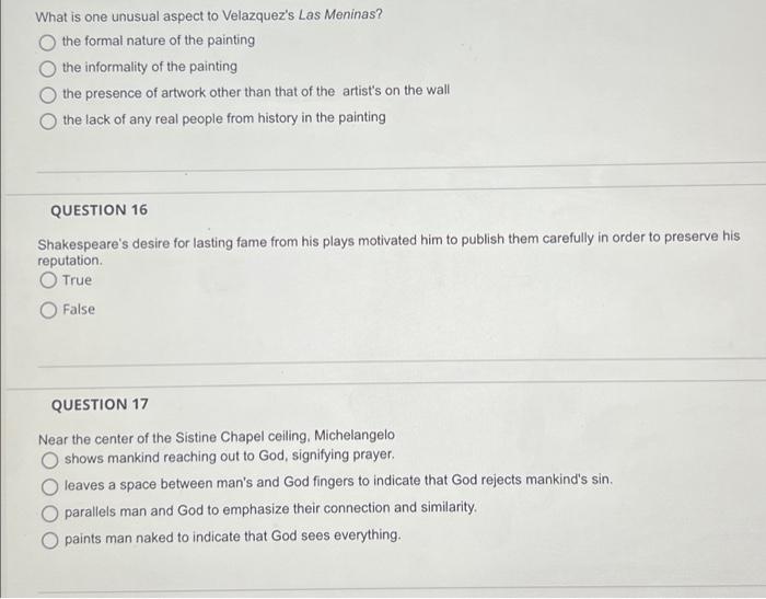 Solved What is one unusual aspect to Velazquez's Las | Chegg.com