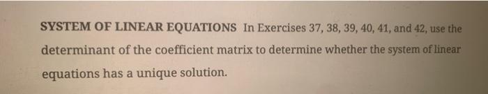 Solved SYSTEM OF LINEAR EQUATIONS In Exercises | Chegg.com
