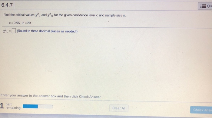 Solved Find the critical values xPL and XPR for the given | Chegg.com