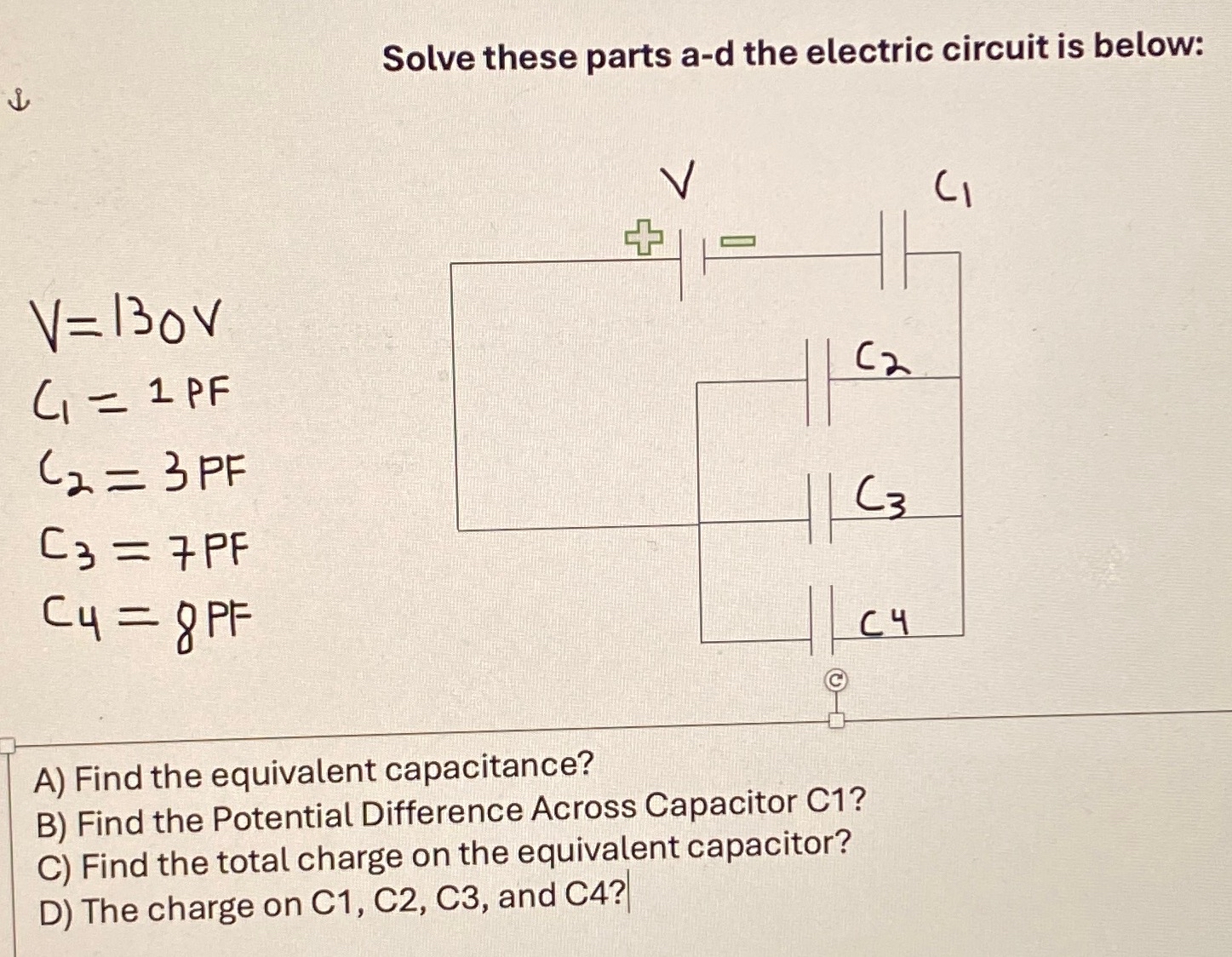 Solved Need help solving these step by step on the electric | Chegg.com