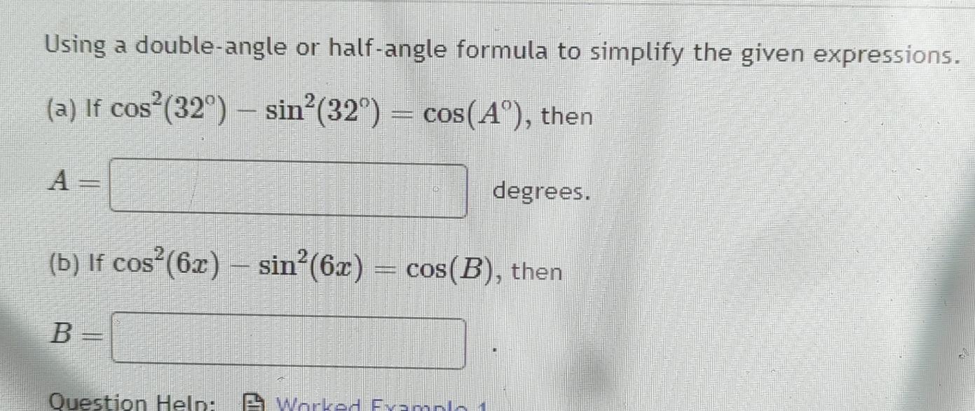 Solved Using a double-angle or half-angle formula to | Chegg.com