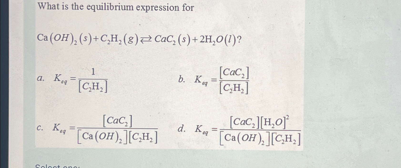 Solved What is the equilibrium expression | Chegg.com