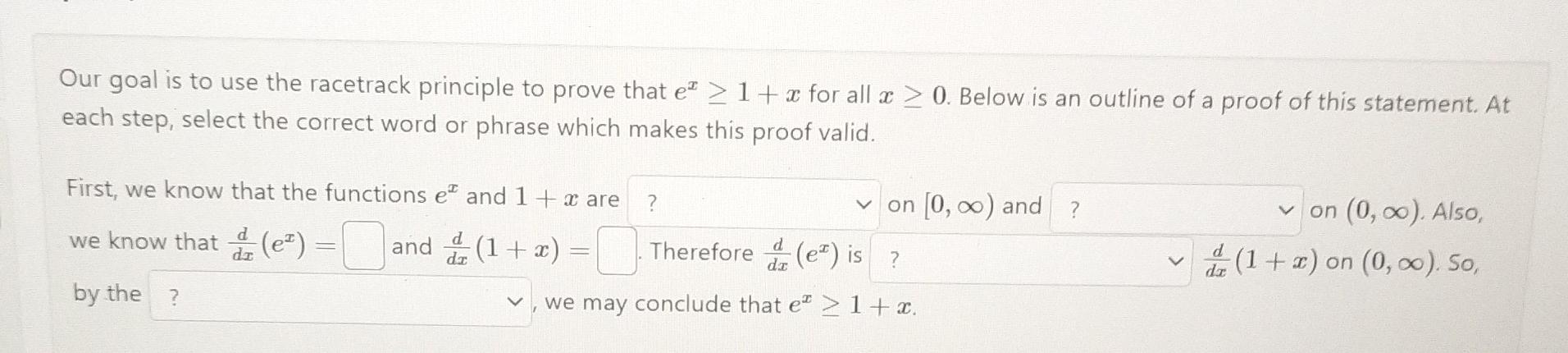 Solved Our goal is to use the racetrack principle to prove | Chegg.com