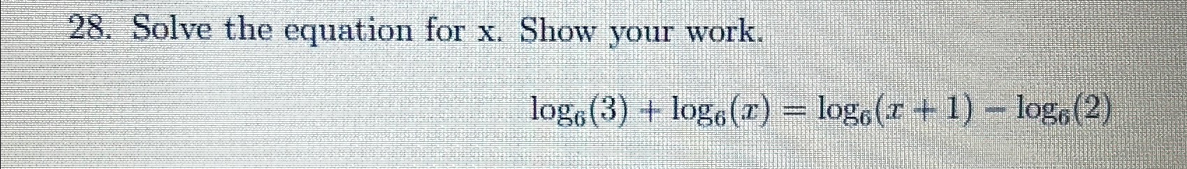 Solved Solve the equation for x. ﻿Show your | Chegg.com