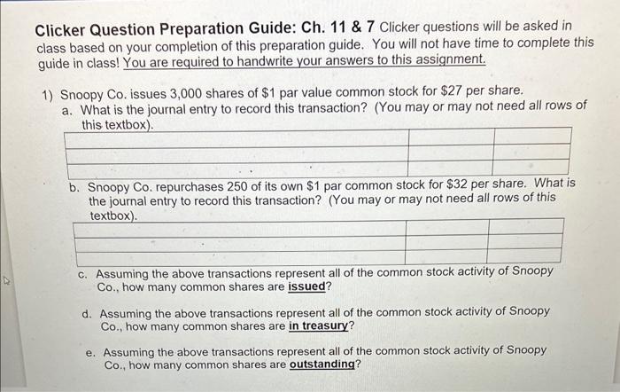 Solved Clicker Question Preparation Guide: Ch. 11&7 Clicker | Chegg.com