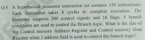 Solved Q. 6 ﻿A hypothetical processor instruction set | Chegg.com
