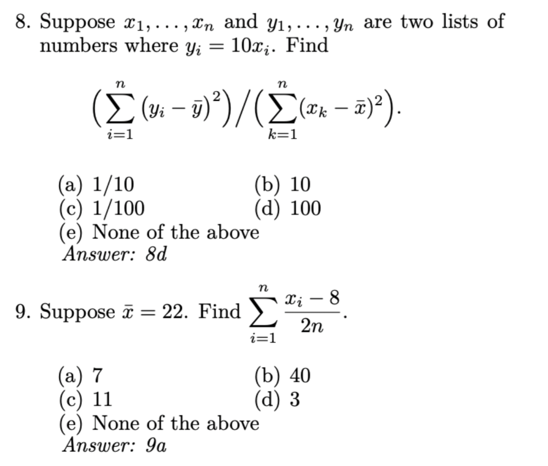 Solved Suppose x1,dots,xn ﻿and y1,dots,yn ﻿are two lists | Chegg.com