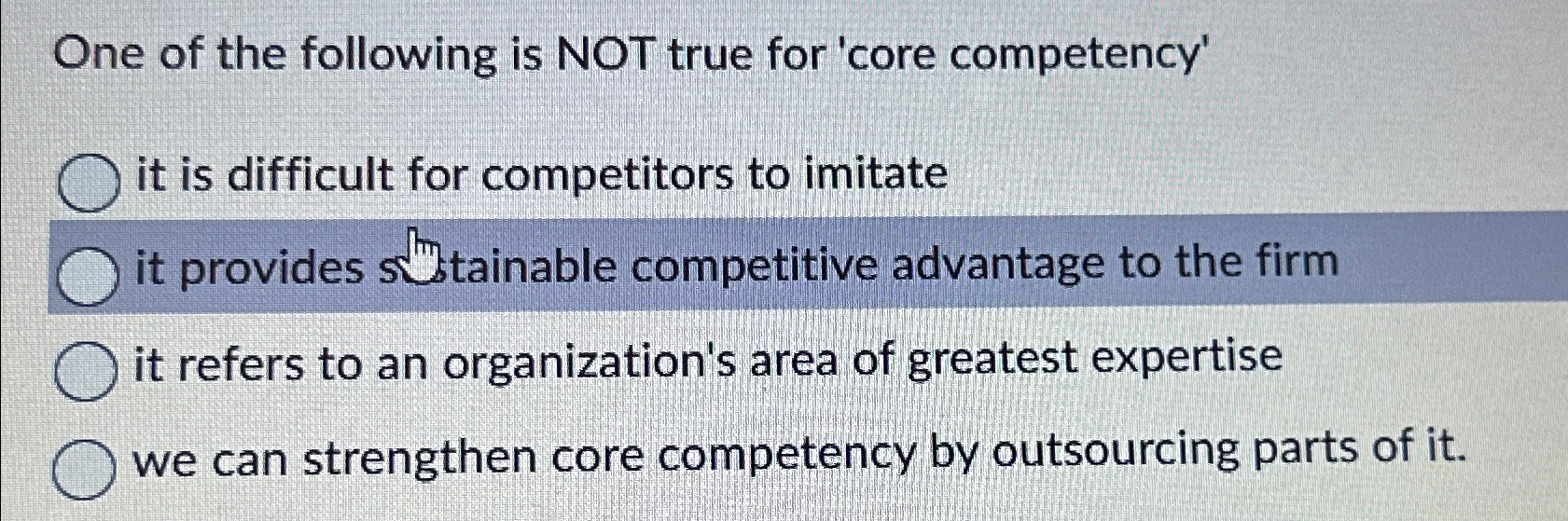 Solved One of the following is NOT true for 'core | Chegg.com