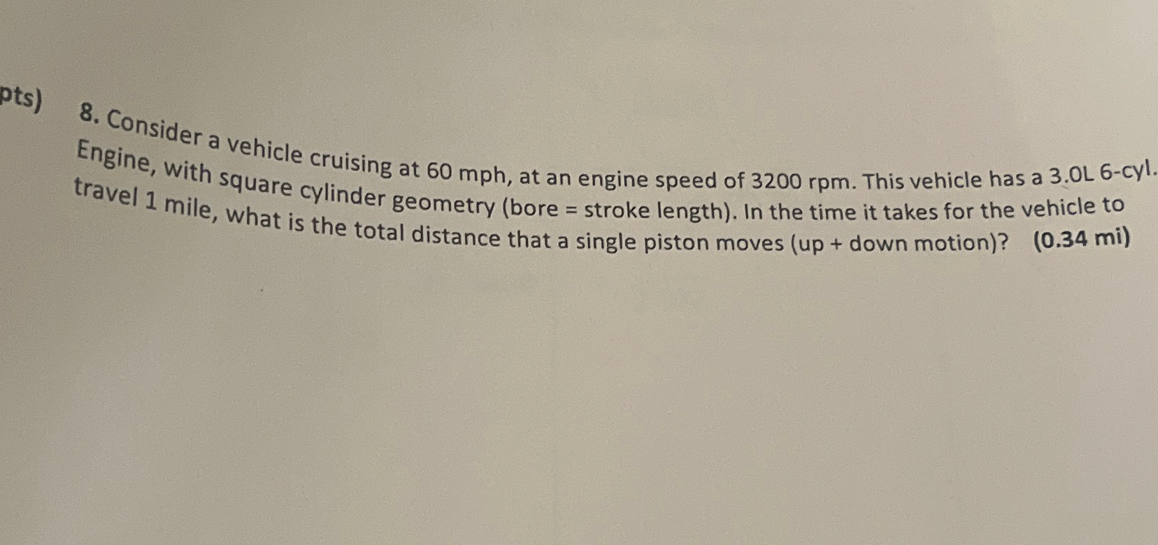 Solved Consider a vehicle cruising at 60mph, ﻿at an engine | Chegg.com