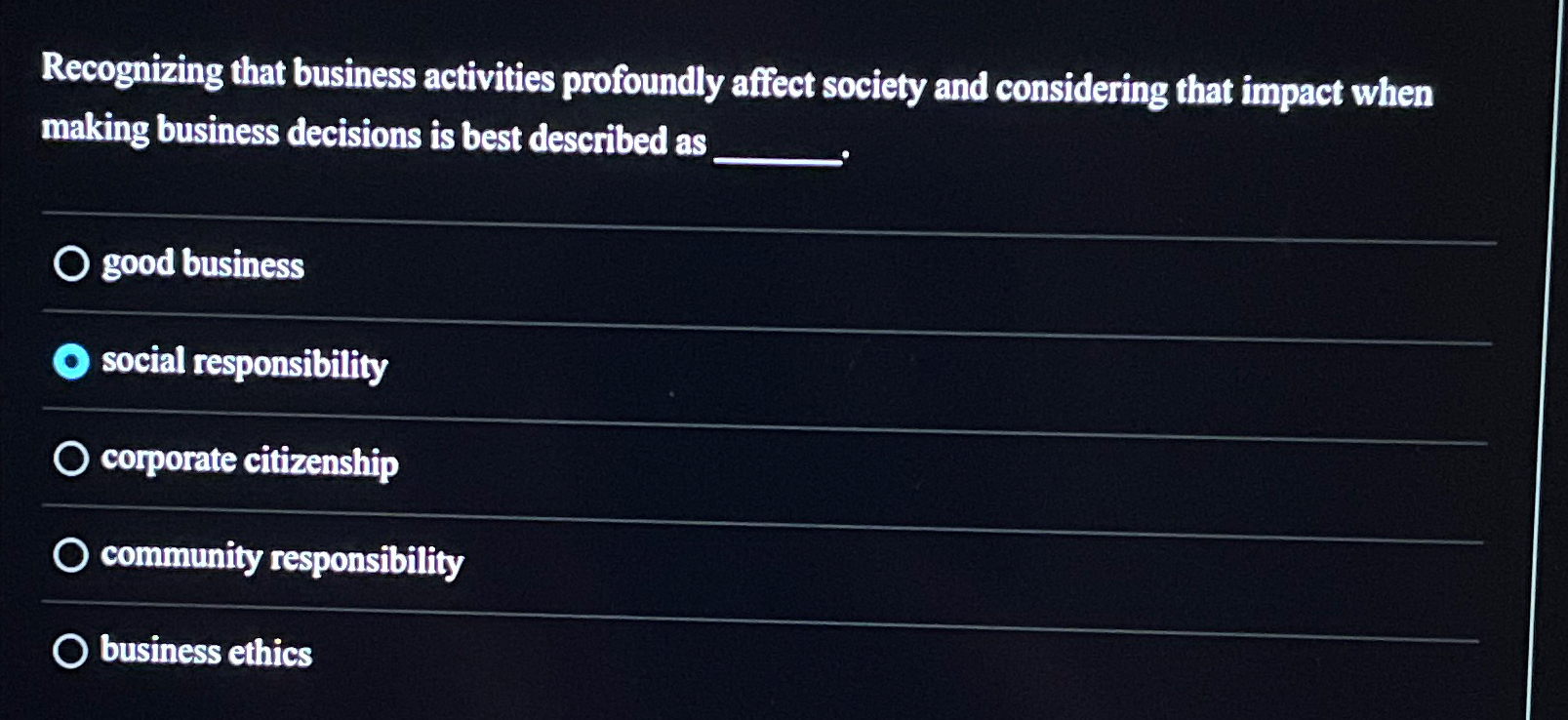 Solved Recognizing that business activities profoundly | Chegg.com